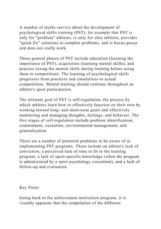 Psychological techniques can be used to help people perform more.docx