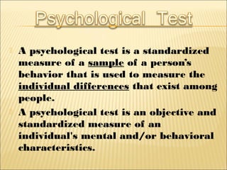 Psychological test meaning, concept, need & importance | PPT
