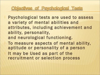 Psychological test meaning, concept, need & importance | PPT