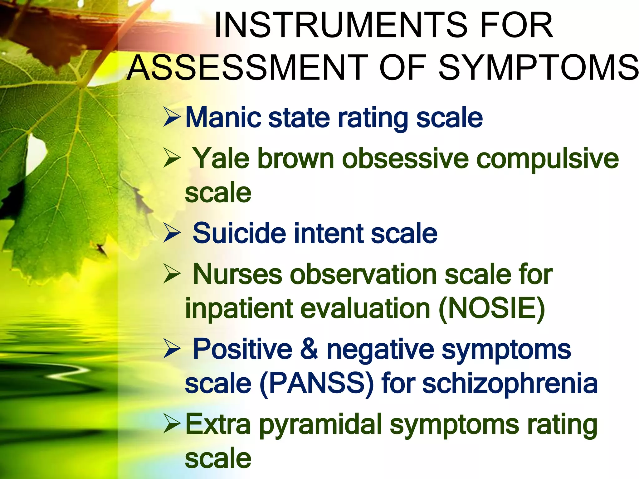 Psychological test and role of nurse | PPT