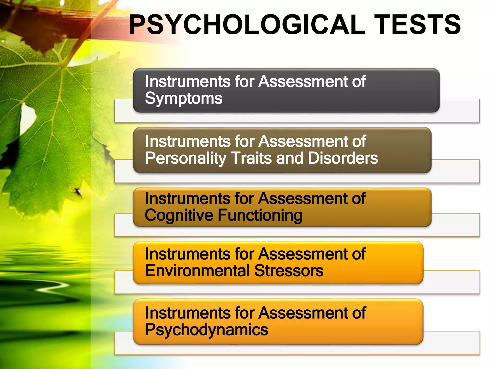 Psychological test and role of nurse | PPT