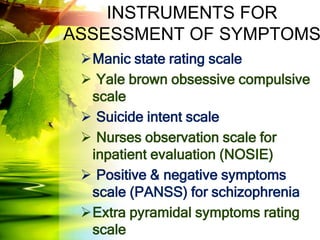 Psychological test and role of nurse | PPT
