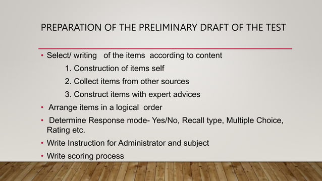 Psychological Test Construction and its steps | PPTX