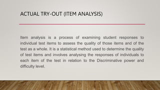 Psychological Test Construction and its steps | PPTX