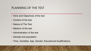 Psychological Test Construction and its steps | PPTX
