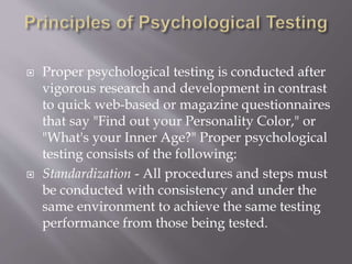 Nature and use of Psychological Tests | PPTX