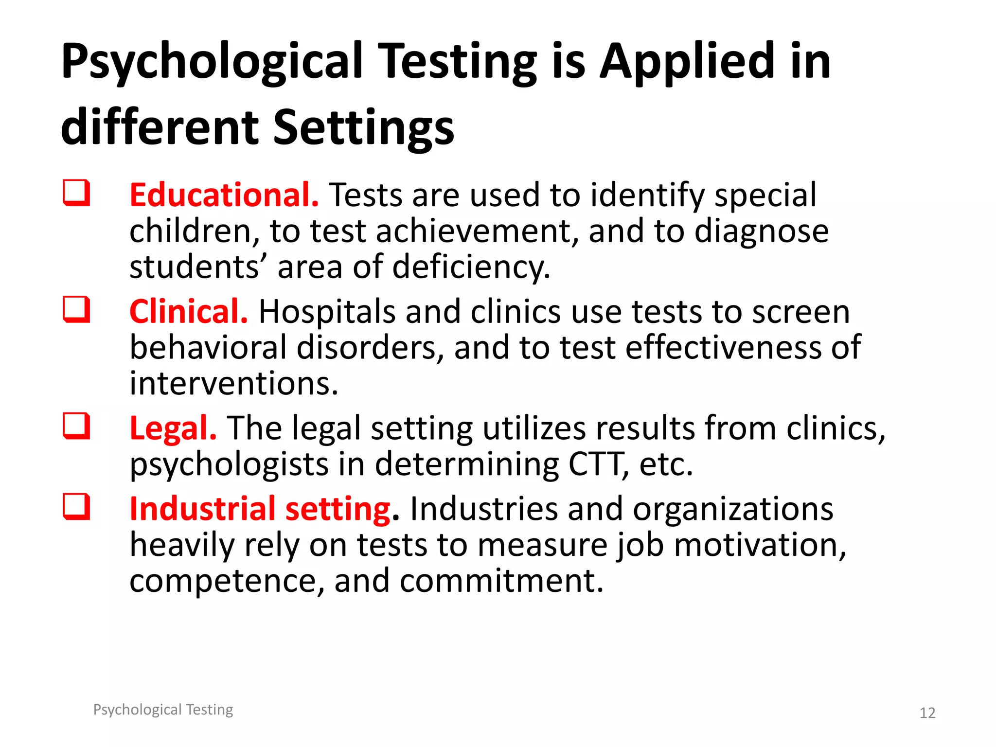 Psychological testing | PPTX