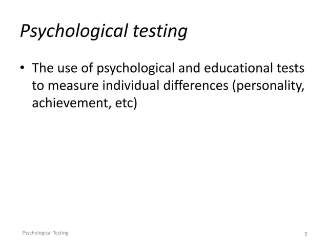 Psychological testing | PPT