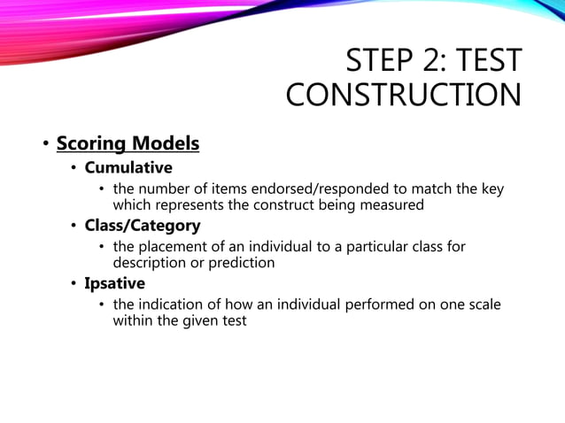 Test Construction | PPTX | Standardized Testing | Educational Assessment