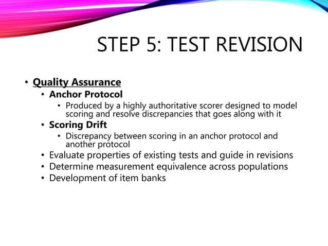 Test Construction | PPTX | Standardized Testing | Educational Assessment