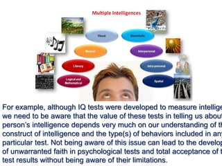 Psychological testing, meaning, advantages and limitations | PPTX