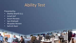 Abbility test/ psychological assessment | PPTX