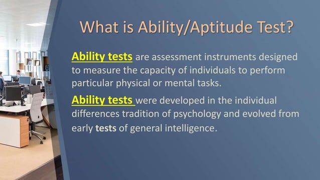 Abbility test/ psychological assessment | PPT