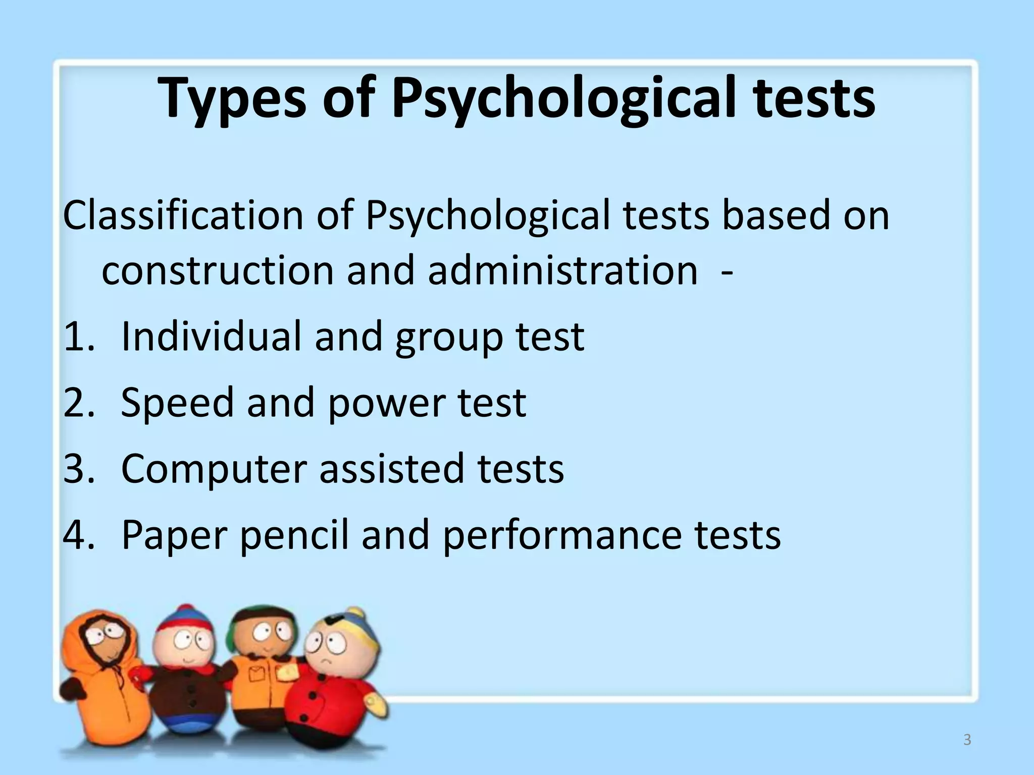 Psychological tests | PPTX