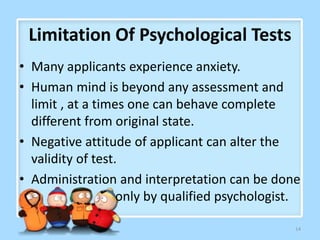 Psychological tests | PPTX