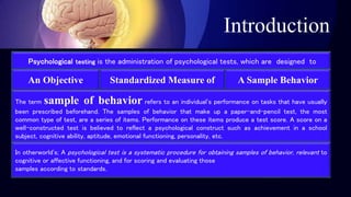 Psychological tests; Introduction and Classifications | PPTX
