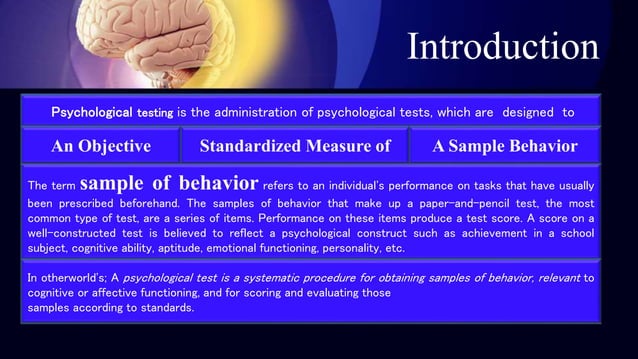 Psychological tests; Introduction and Classifications | PPTX ...
