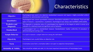 Psychological tests; Introduction and Classifications | PPTX