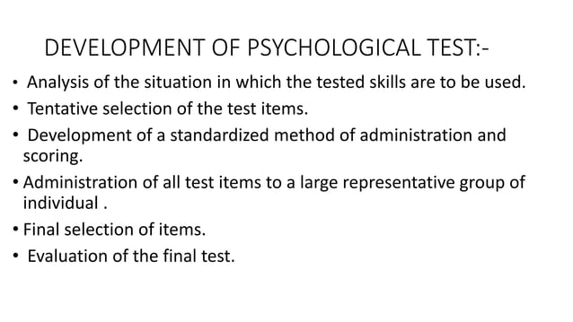 psychological tests and assessment notes bsc nursing | PPTX ...