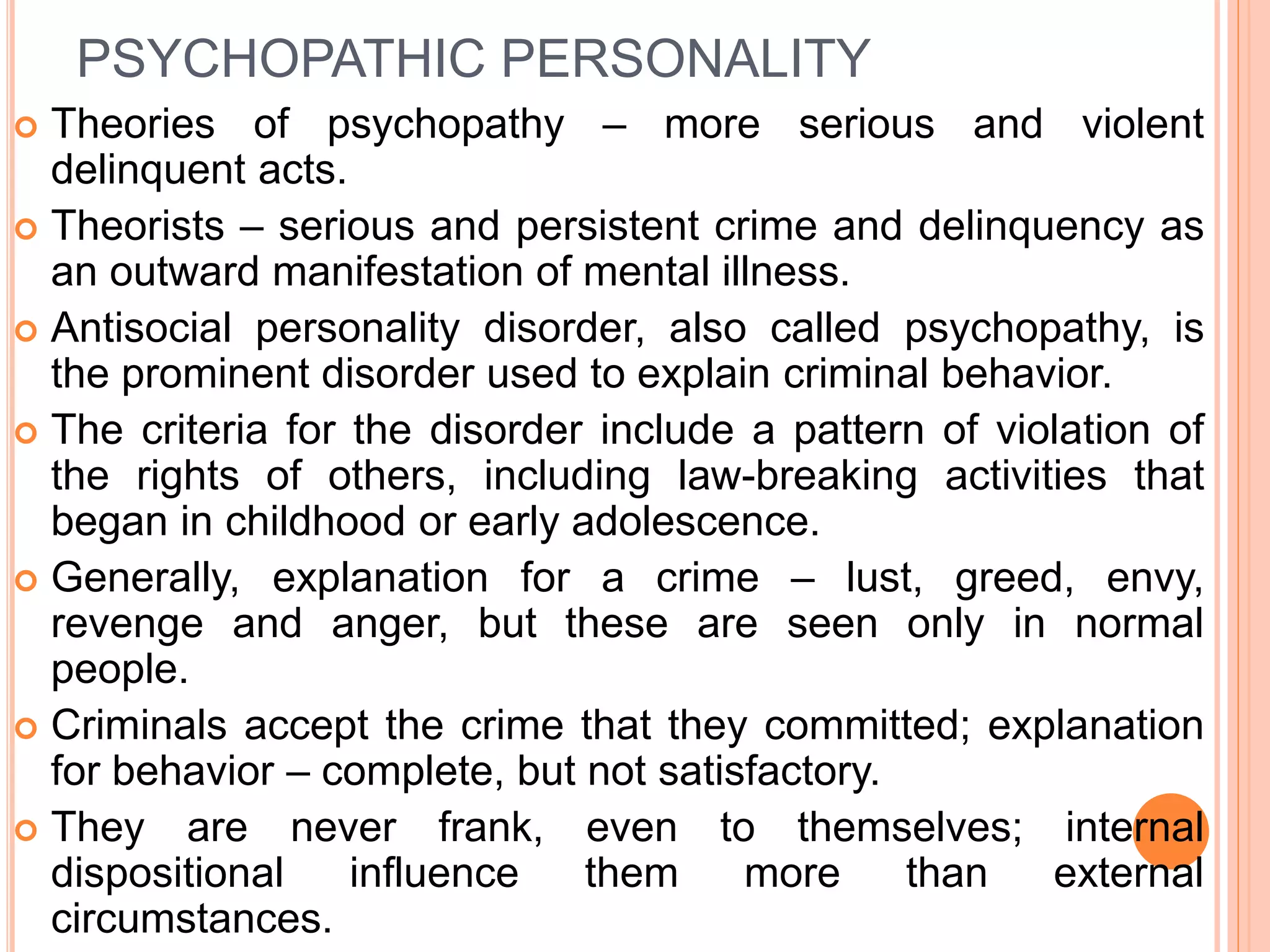 Psychological theories and research in juvenile delinquency | PPTX