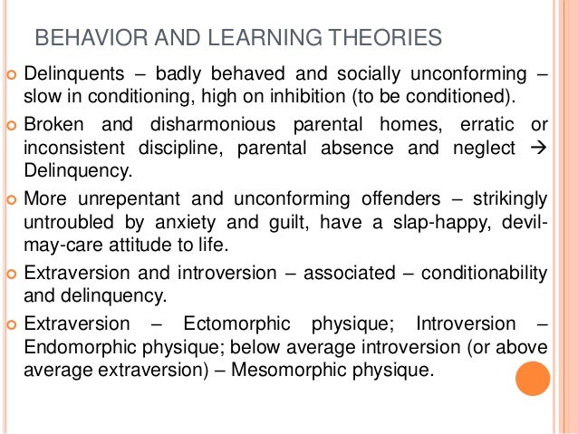 Psychological theories and research in juvenile delinquency