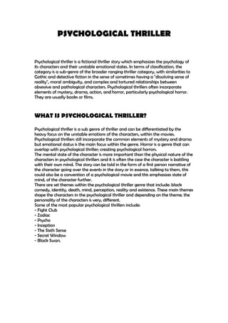 Psychological Thriller | PDF