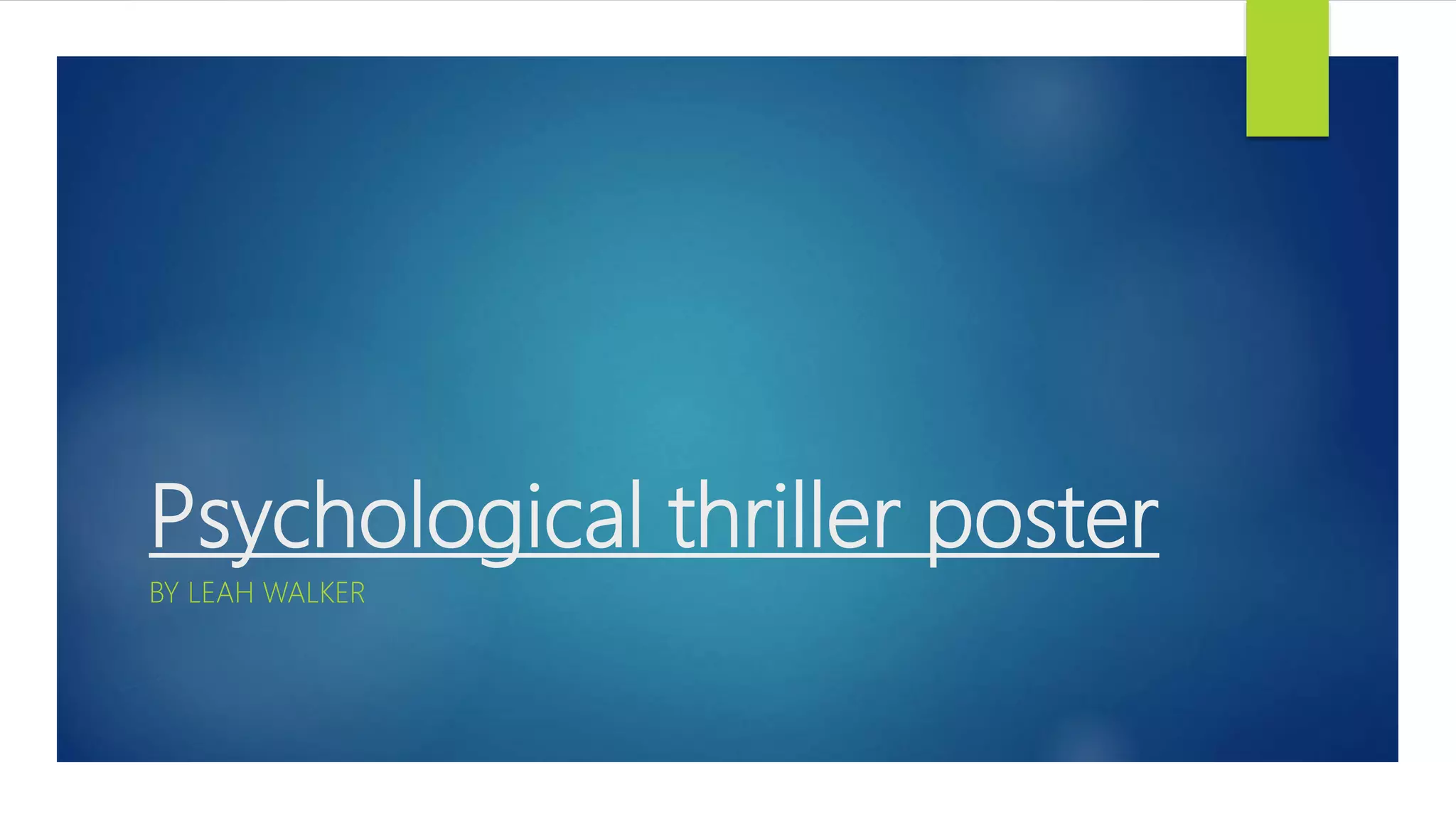 Psychological thriller poster | PPTX