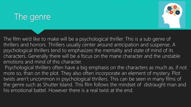Psychological thrillers | PPT