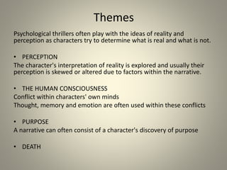 Psychological thrillers codes and conventions | PPTX