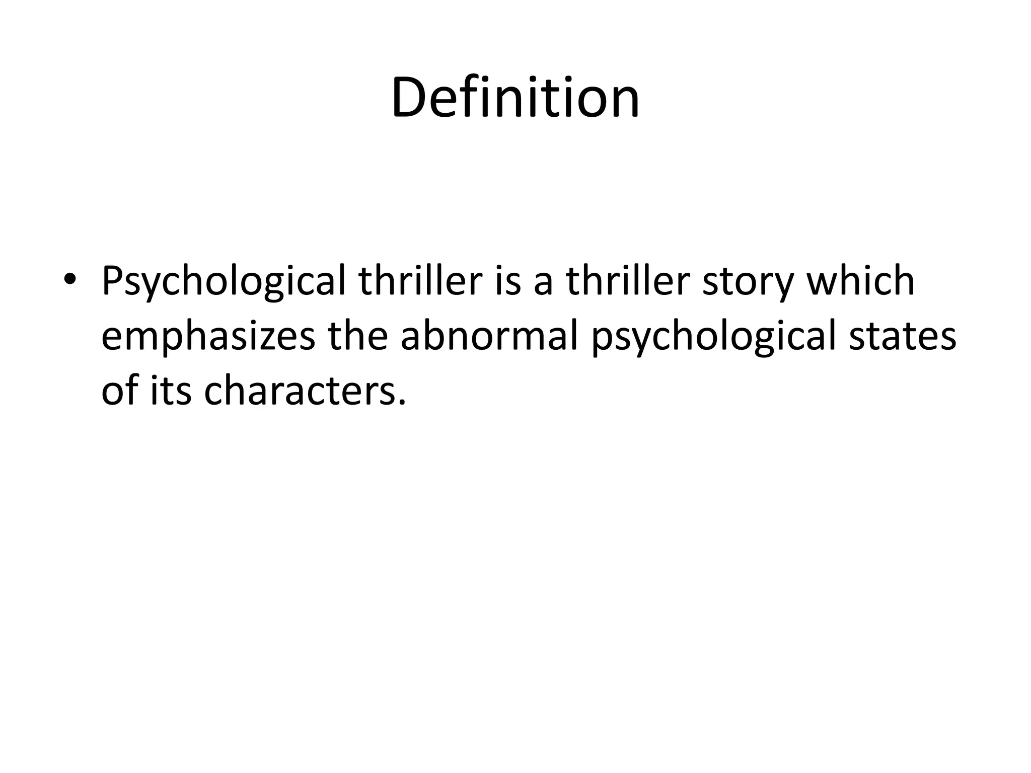 Psychological thrillers | PPTX