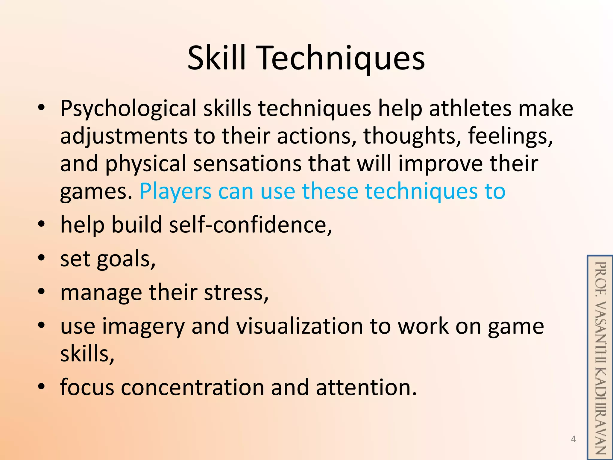 Psychological Skill Training for Enhancing Sports Performance | PPTX