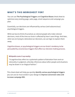 Psychological triggers worksheet | PDF