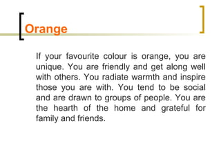 Psychological truth behind favourite colours | PPT
