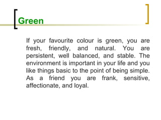 Psychological truth behind favourite colours | PPT