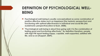 psychological well-being by Sanghamitra. | PPTX