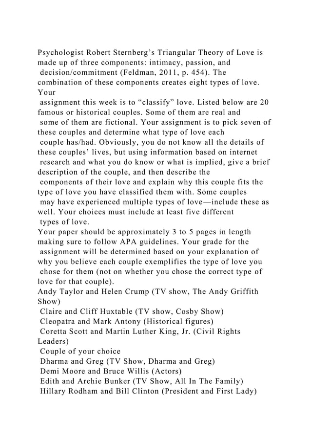 Psychologist Robert Sternberg’s Triangular Theory of Love is made up ...