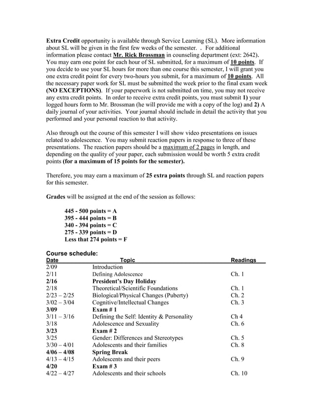 Psychology 12 Syllabus Sp 09 | PDF | Secondary Education | Education