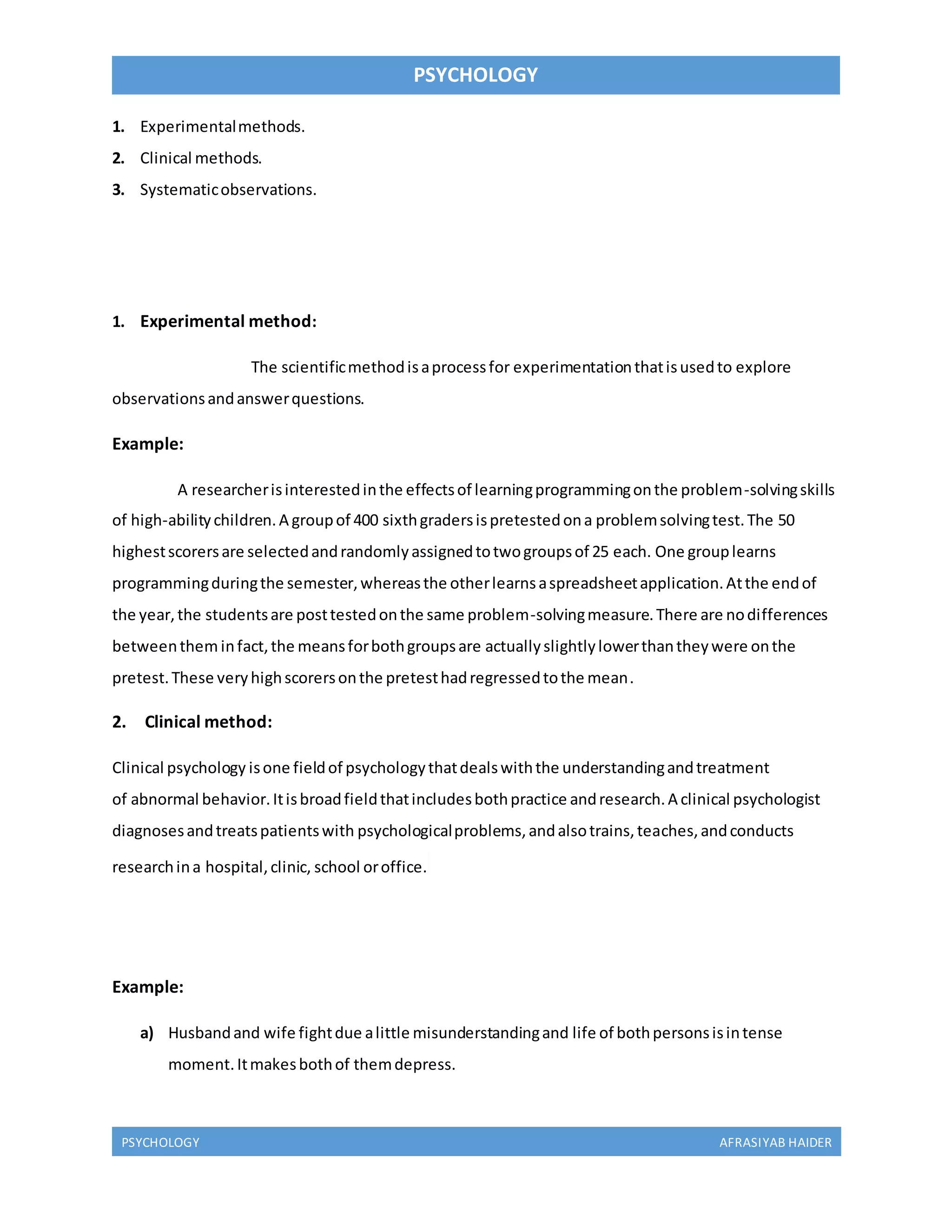 What is Psychology and variables in psychology? | DOCX | Educational ...