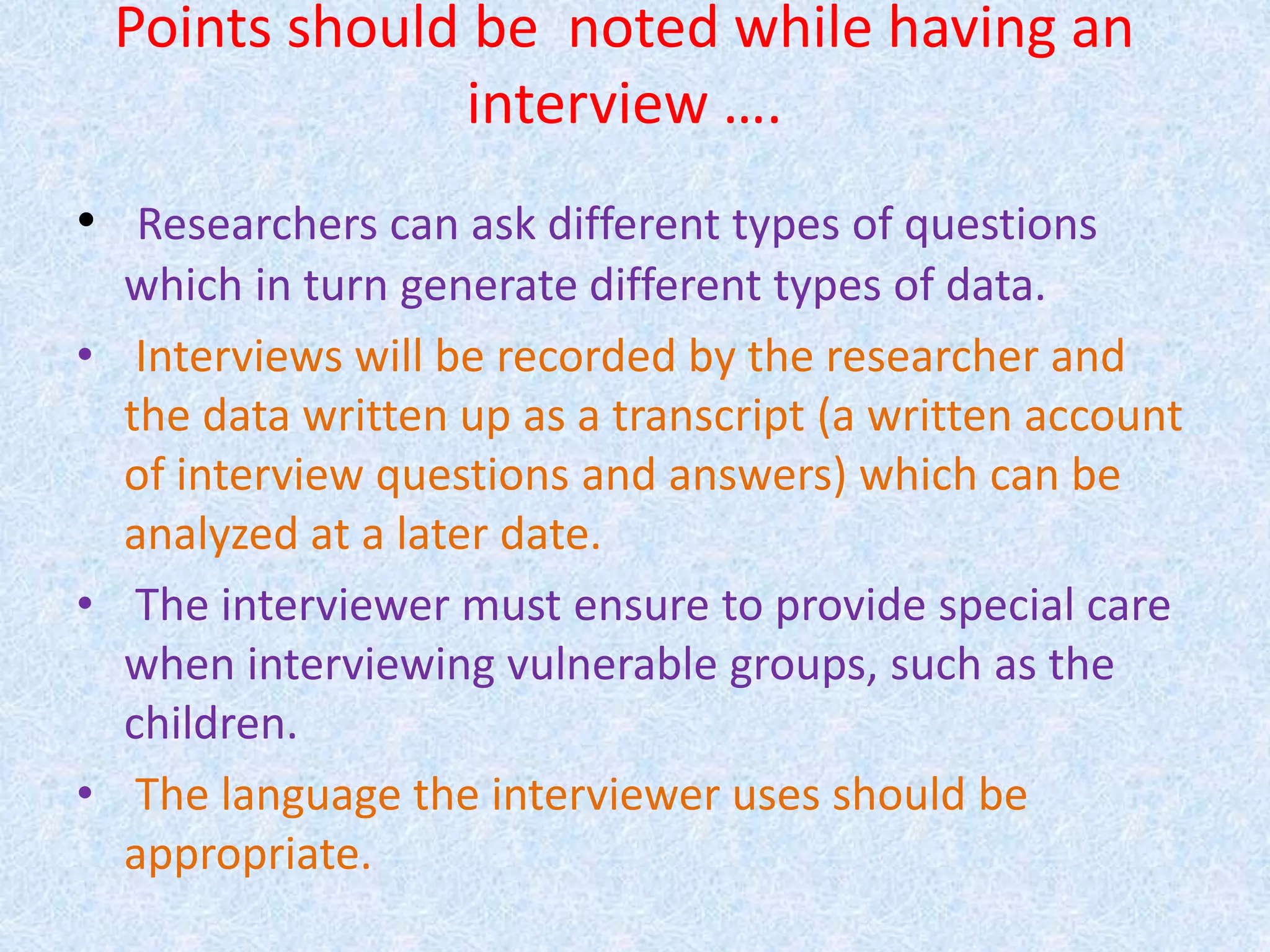 Interview Method of Psychology | PPTX | Educational Assessment | Education