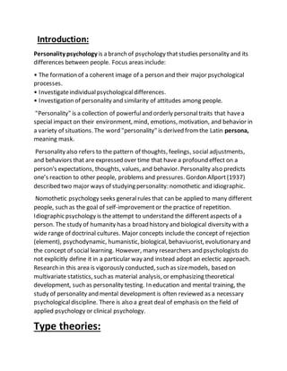 personality | DOCX | Science