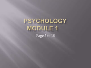 Psychology module 1 | PPTX | Education