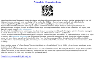 Psychology-Naturalistic Observation Essay | PPT