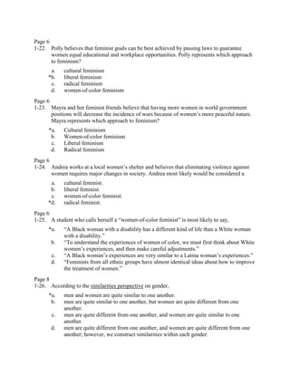 Psychology of Women 7th Edition Matlin Test Bank | PDF