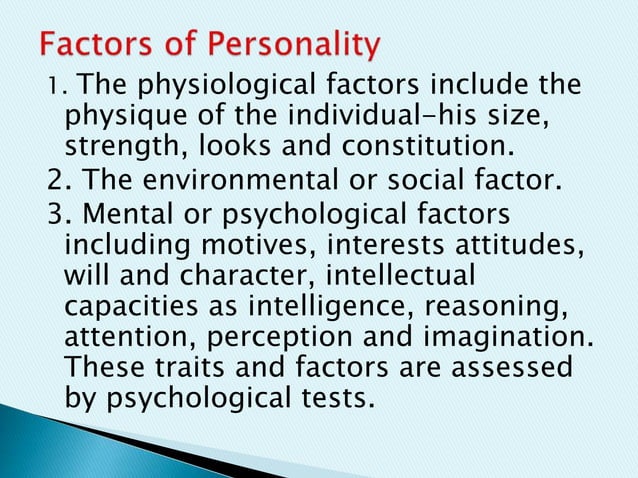 Psychology personality ppt-i year dgnm | PPTX