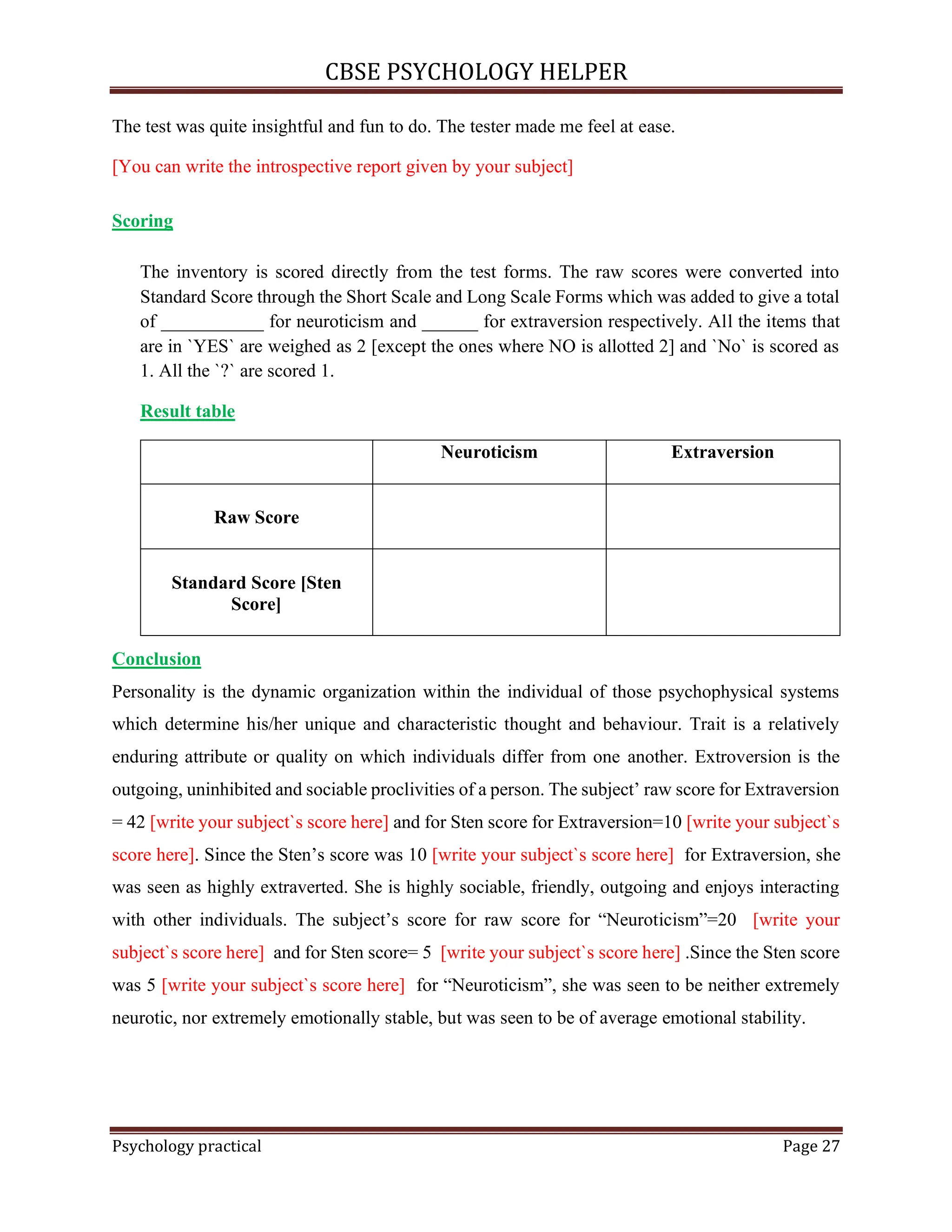 psychology-practical-file-class-xii cbse | PDF