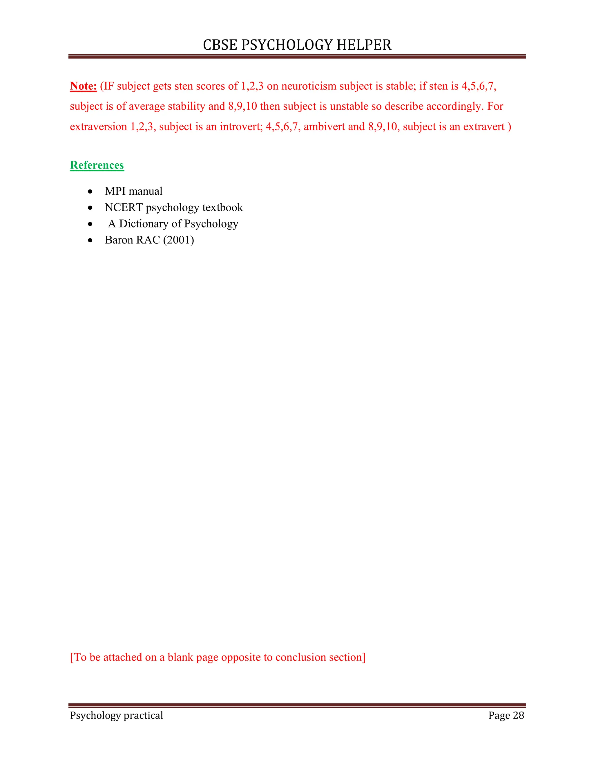 psychology-practical-file-class-xii cbse | PDF