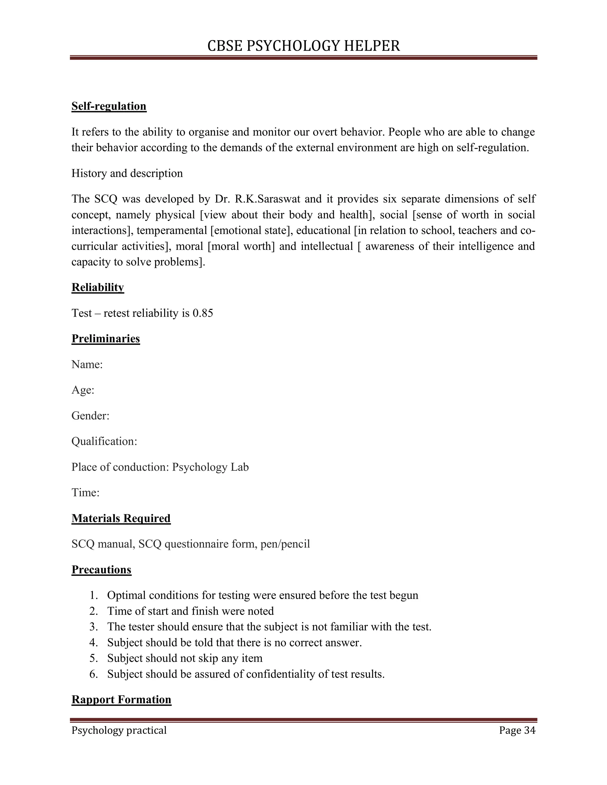 psychology-practical-file-class-xii cbse | PDF