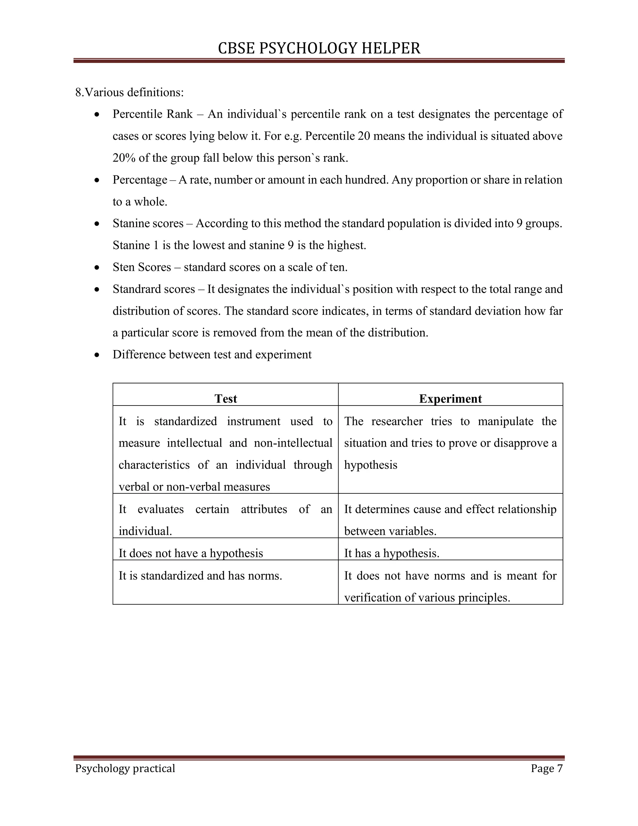 psychology-practical-file-class-xii cbse | PDF