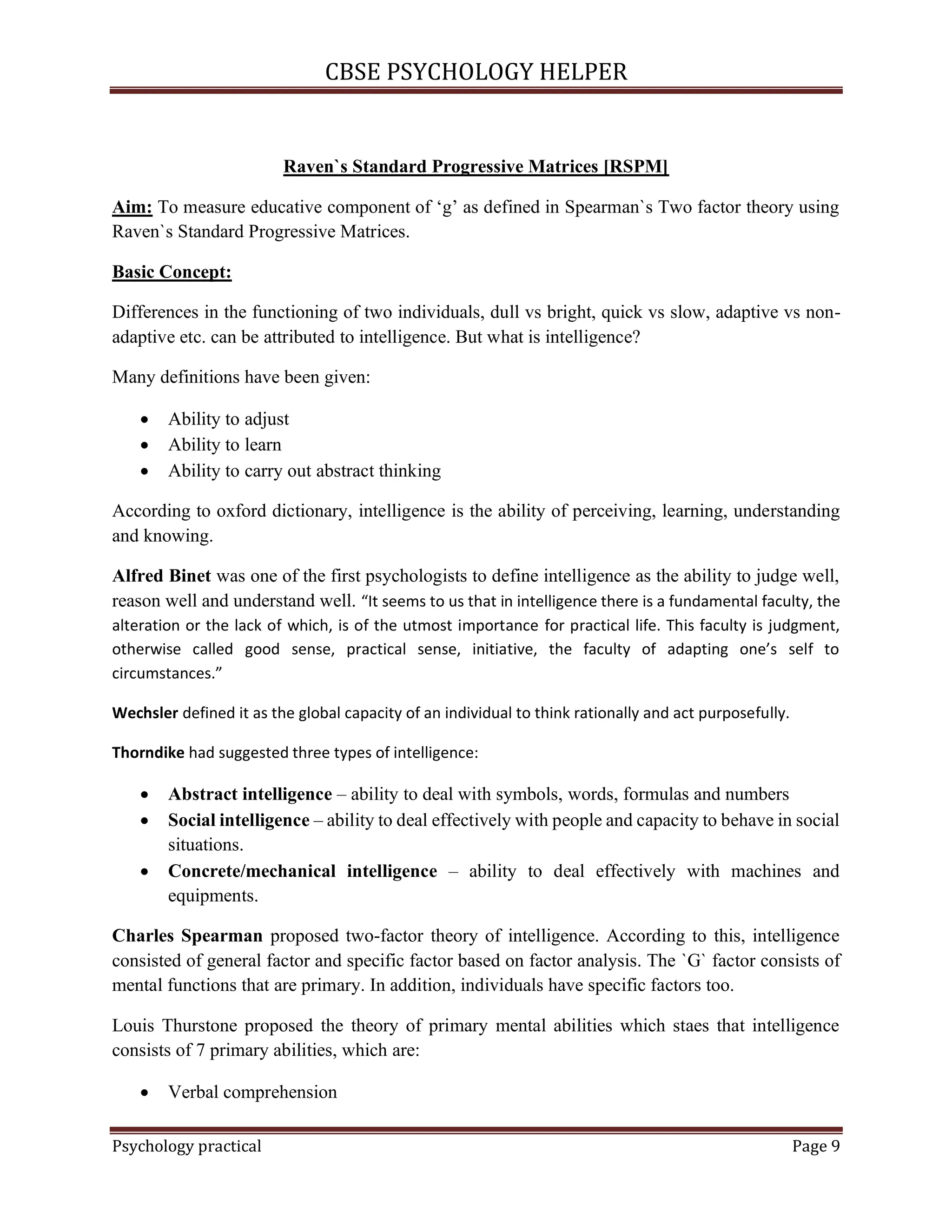 psychology-practical-file-class-xii cbse | PDF