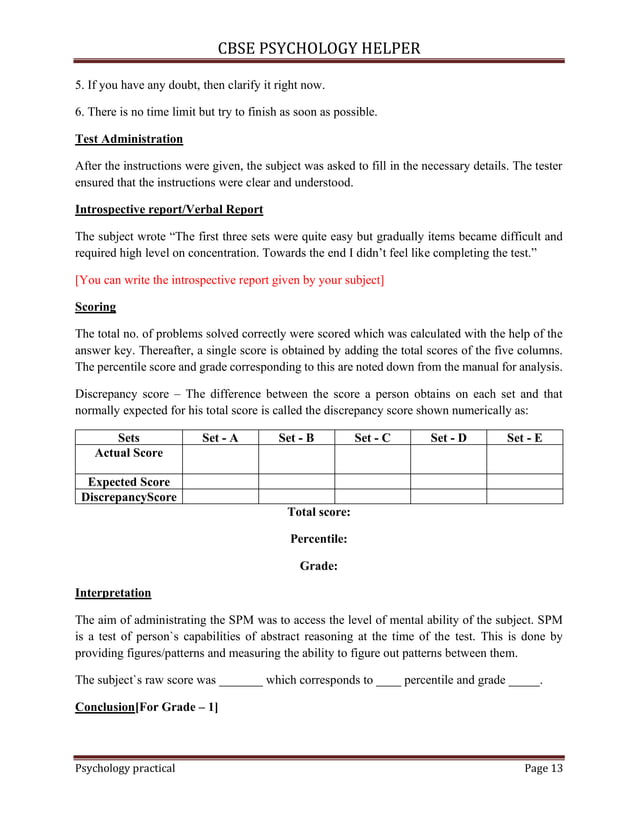 psychology-practical-file-class-xii cbse | PDF | Standardized Testing ...